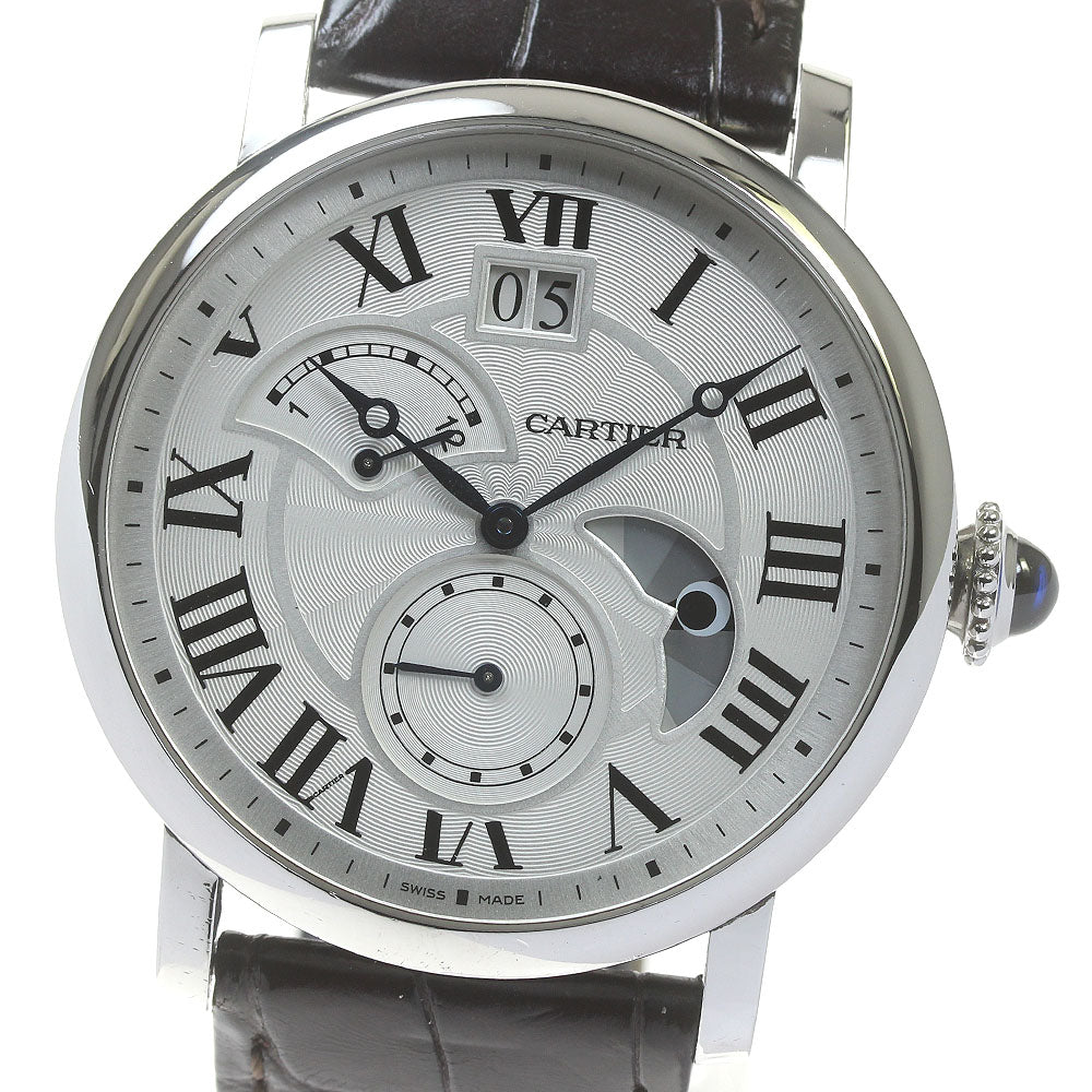 CARTIER Rotondo de Cartier W1556368 grand date retrograde Silver Dial ...