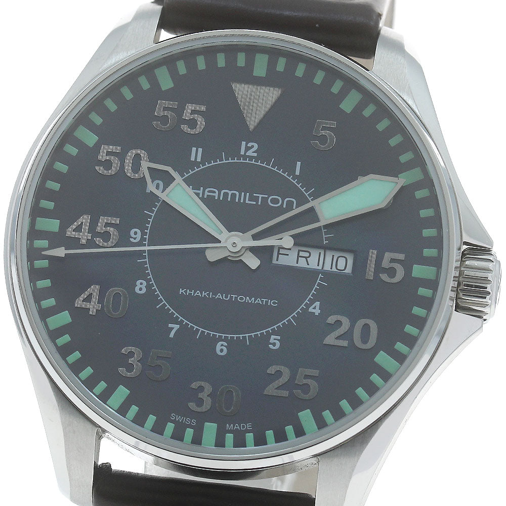 HAMILTON Khaki pilot H647150/H64715545 Day date Navy Dial Automatic Me ...