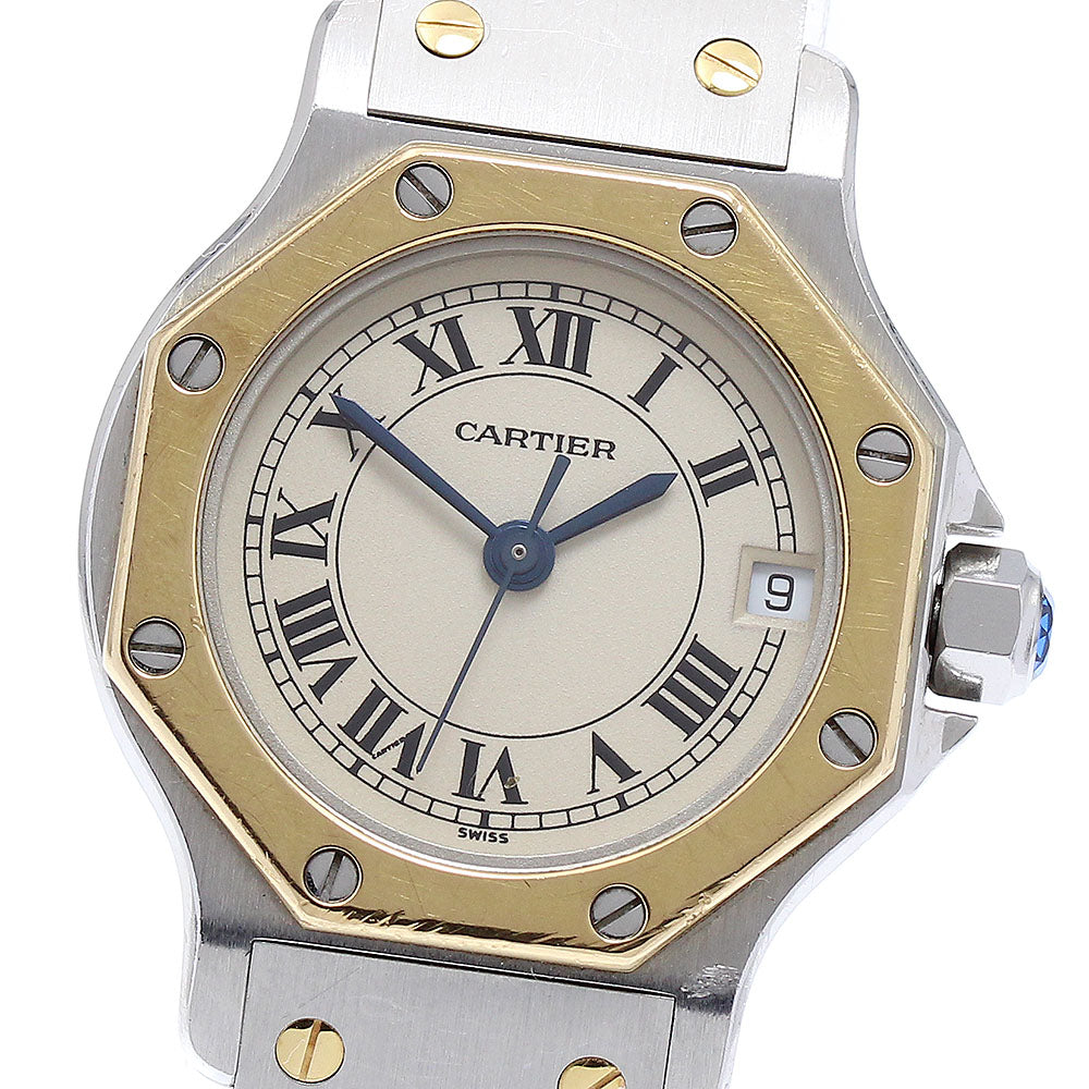 CARTIER Santos Octagon SM W2001683 YG2 tone Quartz Ladies Watch_890917 ...