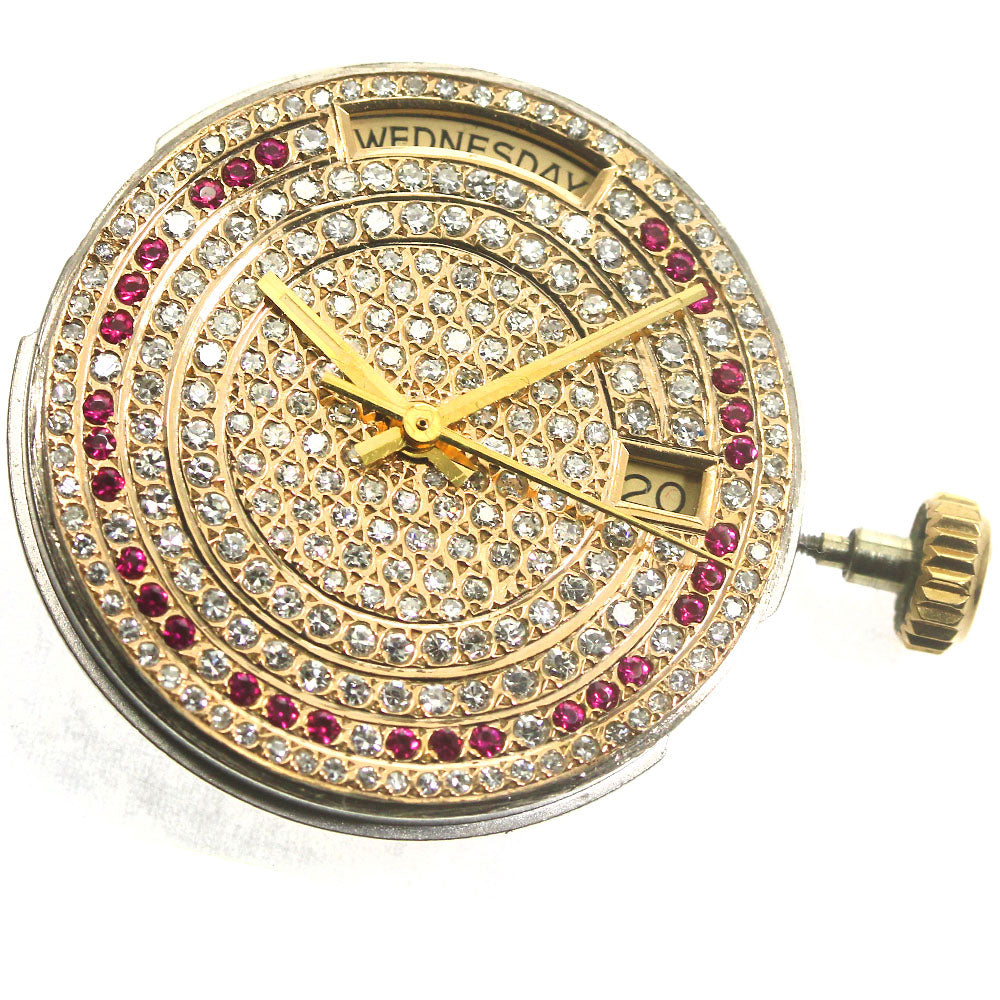 ROLEX Day date Cal.3055 Dial: Non-OEM Movement Diamond / Gold Dial Aut ...